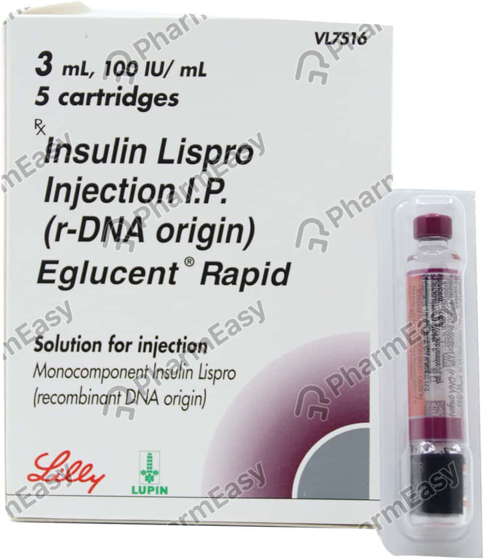 Eglucent Rapid 100 IU/ML Solution For Injection (3): Uses, Side Effects ...