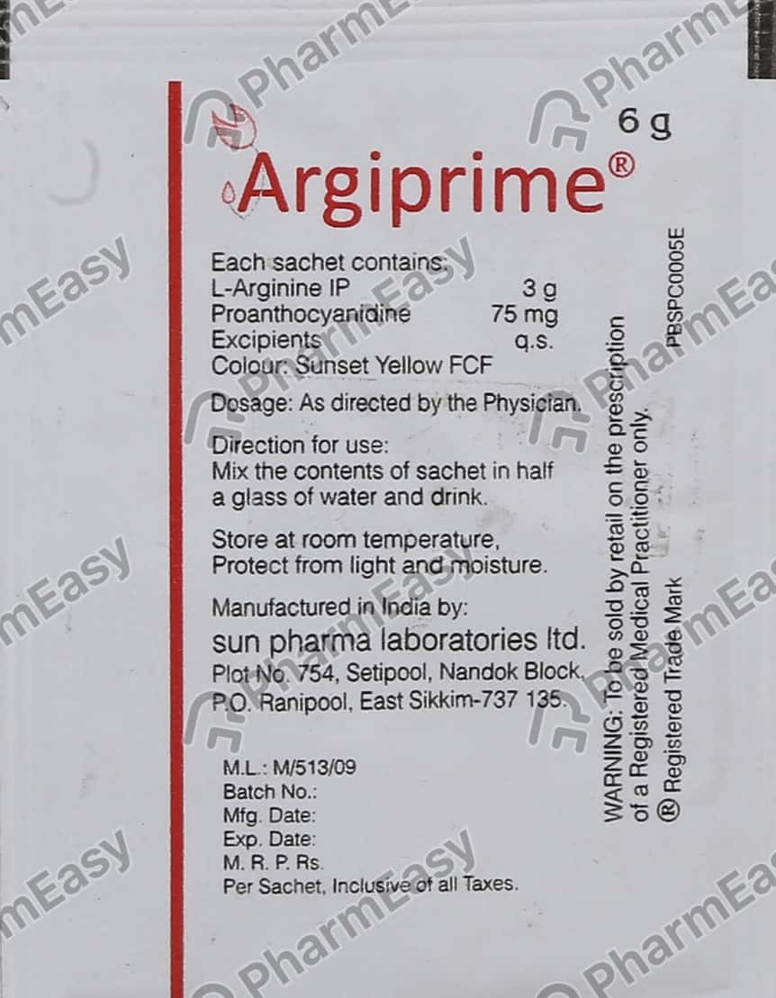 Buy Argiprime Orange Flavour Sugar Free Sachet Of 6gm Granules Online ...