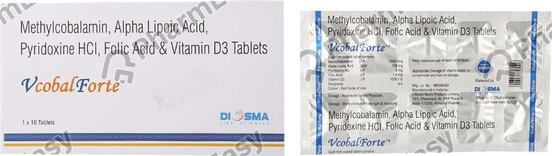 Vcobal Forte Strip Of 10 Tablets: Uses, Side Effects, Price & Dosage ...