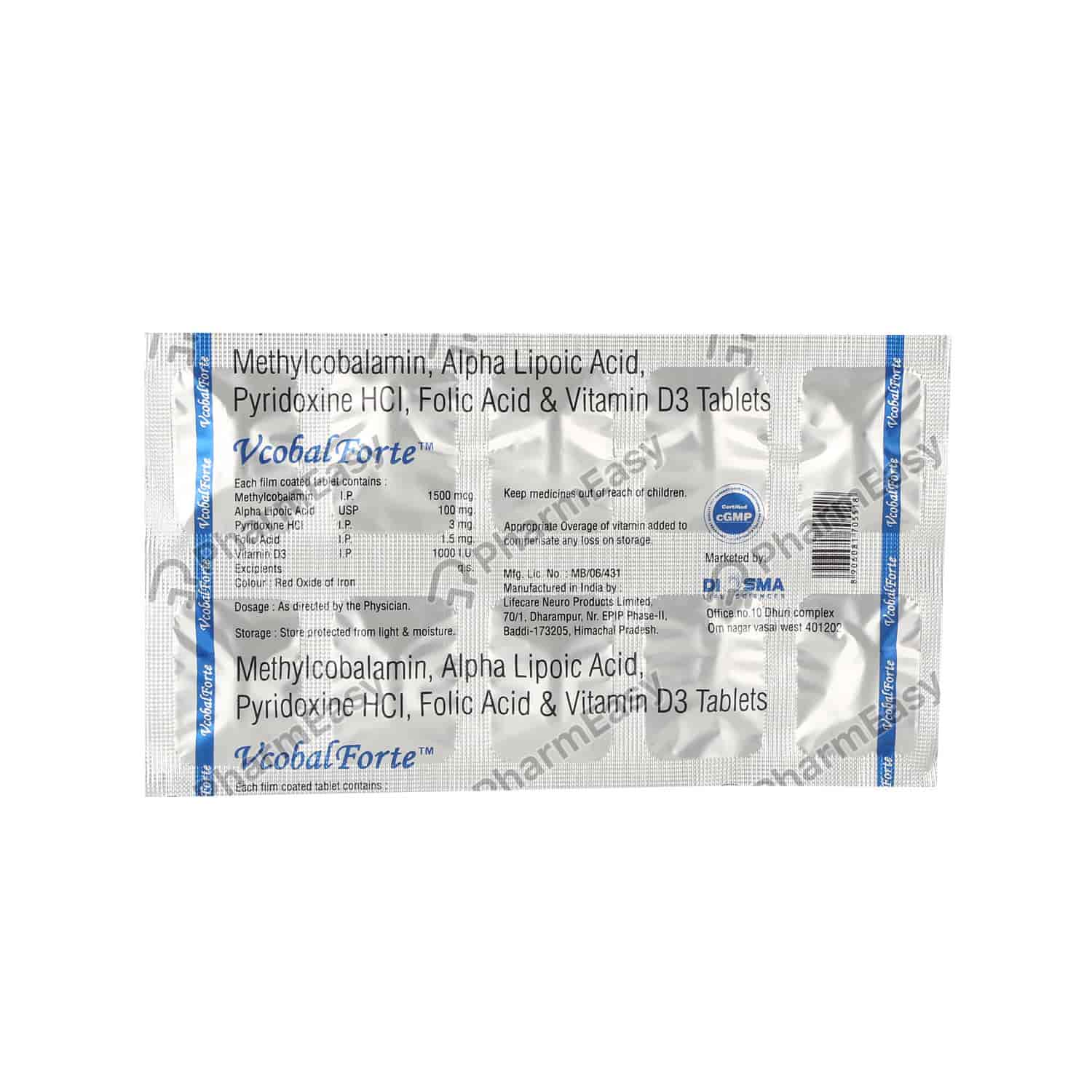 Buy Vcobal Forte Tab 10'S Online at flat 15% off | PharmEasy
