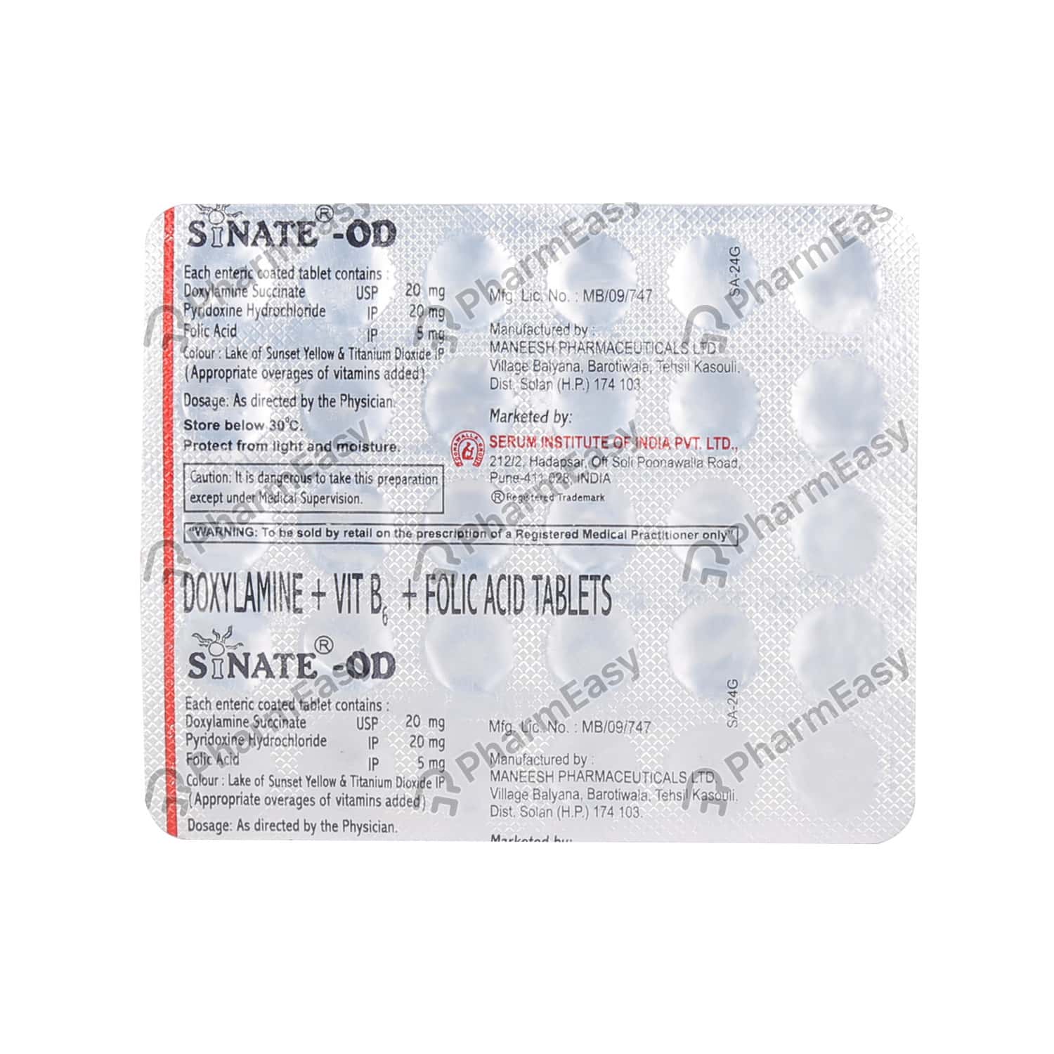 Buy Sinate Od Strip Of 30 Tablets Online at Flat 18% OFF* | PharmEasy