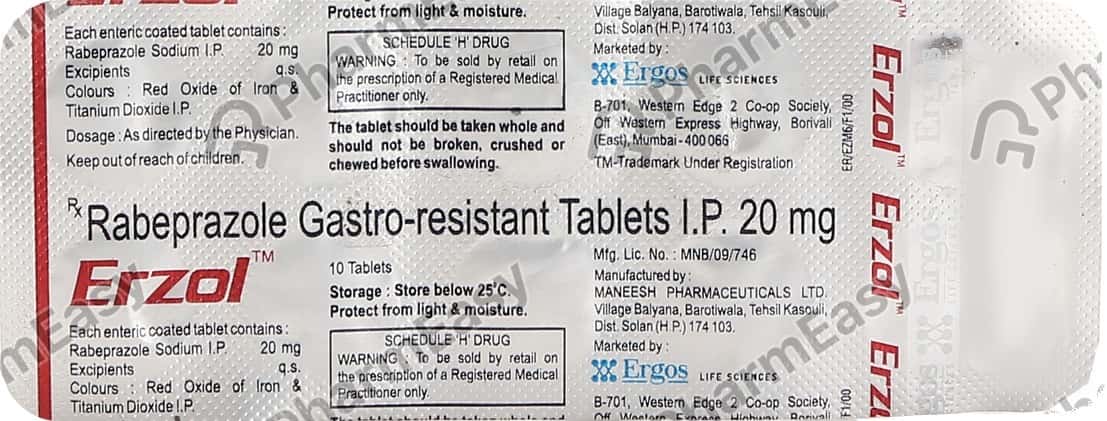 Erzol 20 MG Tablet (10): Uses, Side Effects, Price & Dosage | PharmEasy