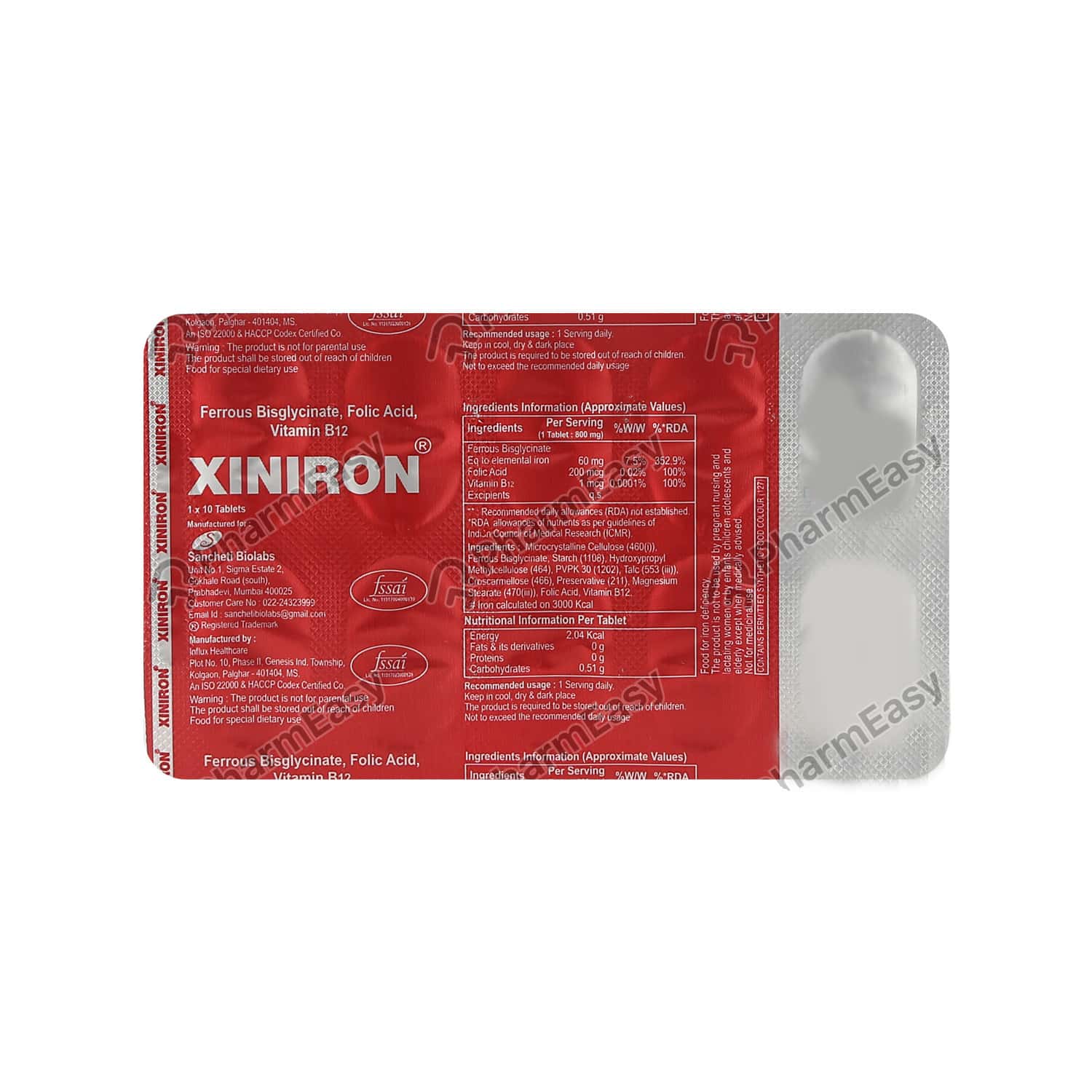 Xiniron Tablet (10) - Uses, Side Effects, Dosage, Composition & Price ...