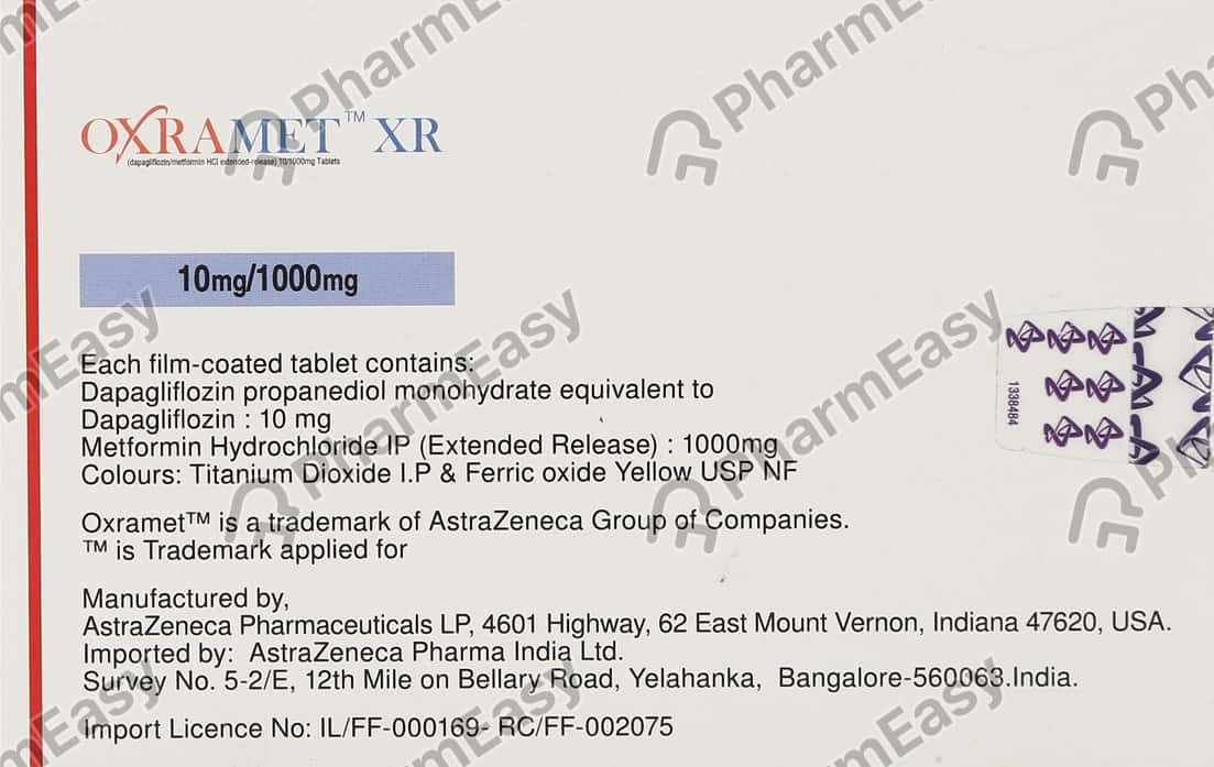 Oxramet Xr 10/1000mg Strip Of 7 Tablets: Uses, Side Effects, Price ...