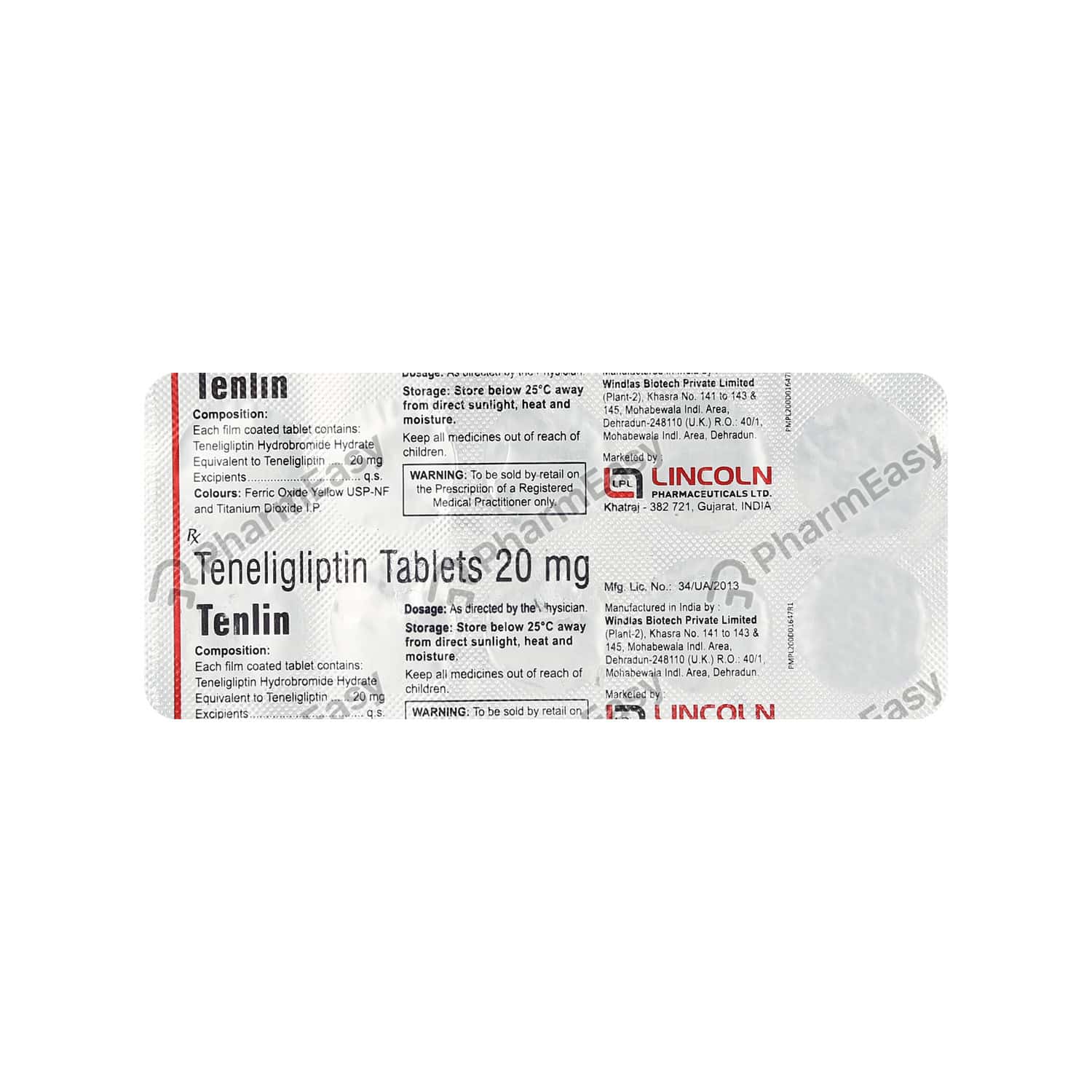 Tenlin 20 MG Tablet (10) - Uses, Side Effects, Dosage, Composition ...