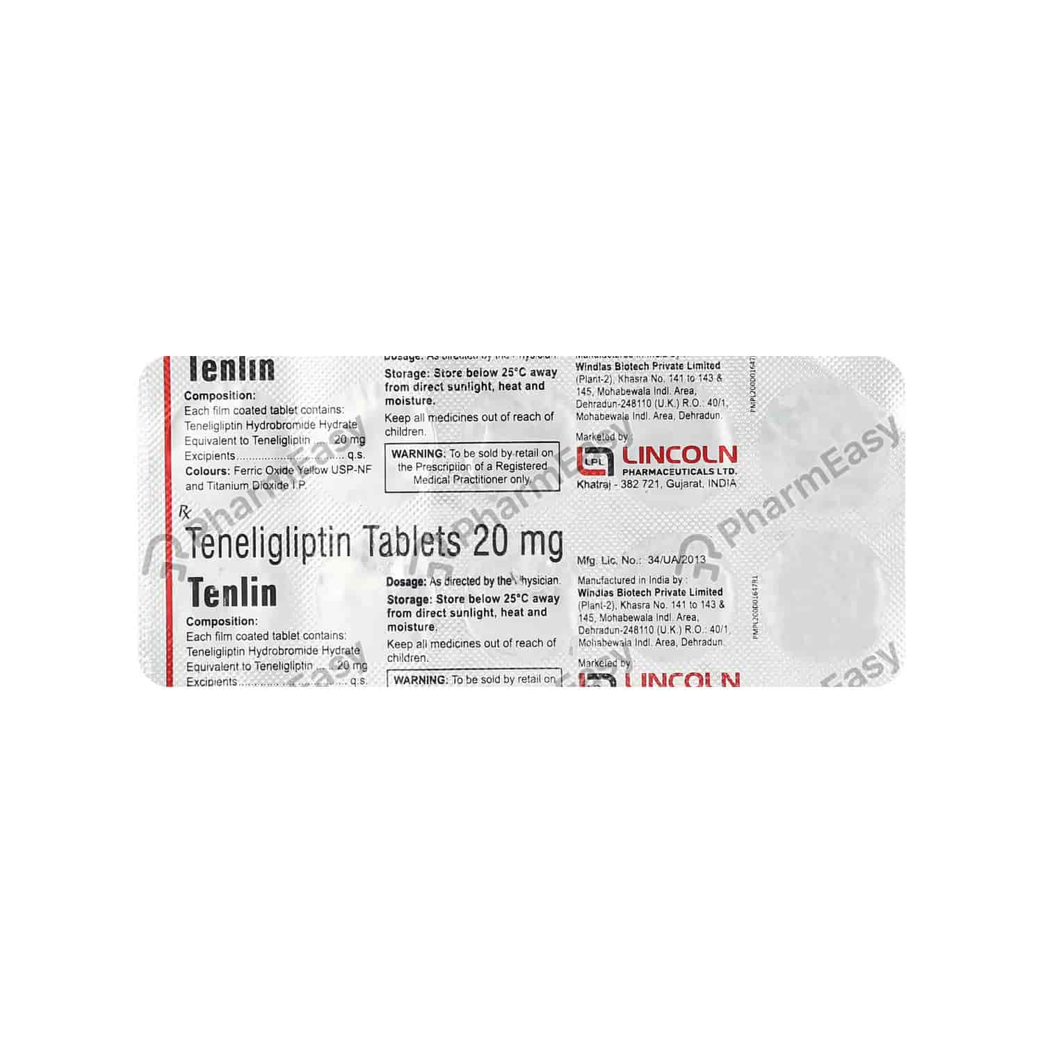 Tenlin 20mg Tablet 10'S - Uses, Side Effects, Dosage, Composition ...