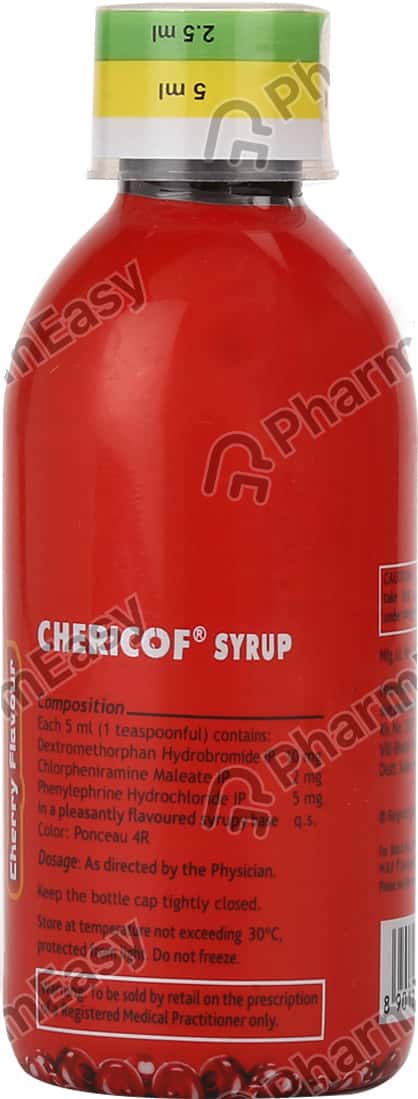 Chericof Cherry Flavour Bottle Of 100ml Syrup: Uses, Side Effects ...