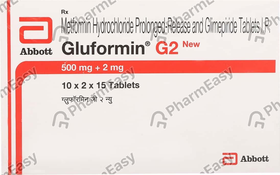 Gluformin G 2mg New Strip Of 15 Tablets: Uses, Side Effects, Price ...