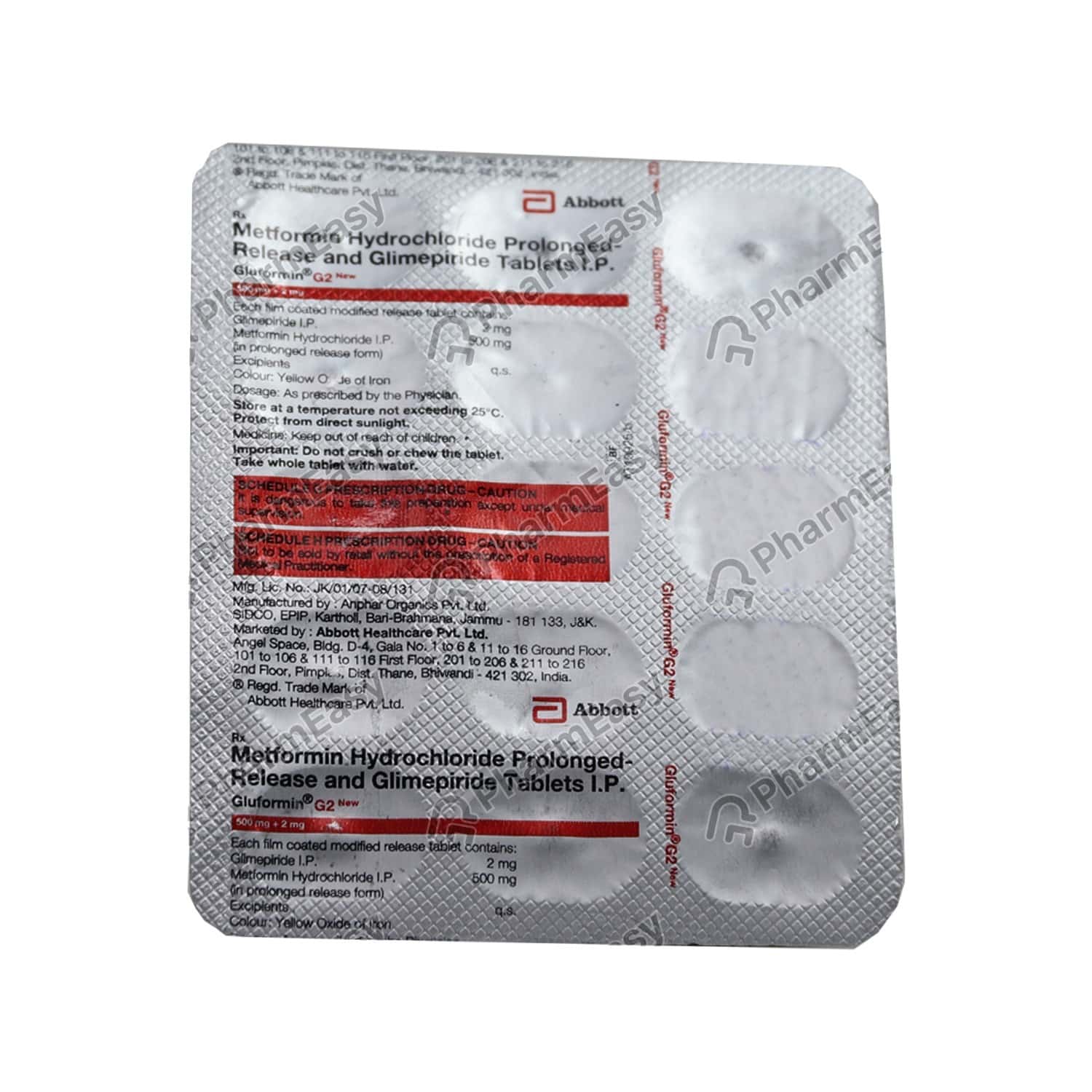 Gluformin G 2mg New Tab 15'S - Uses, Side Effects, Dosage, Composition & Price | PharmEasy