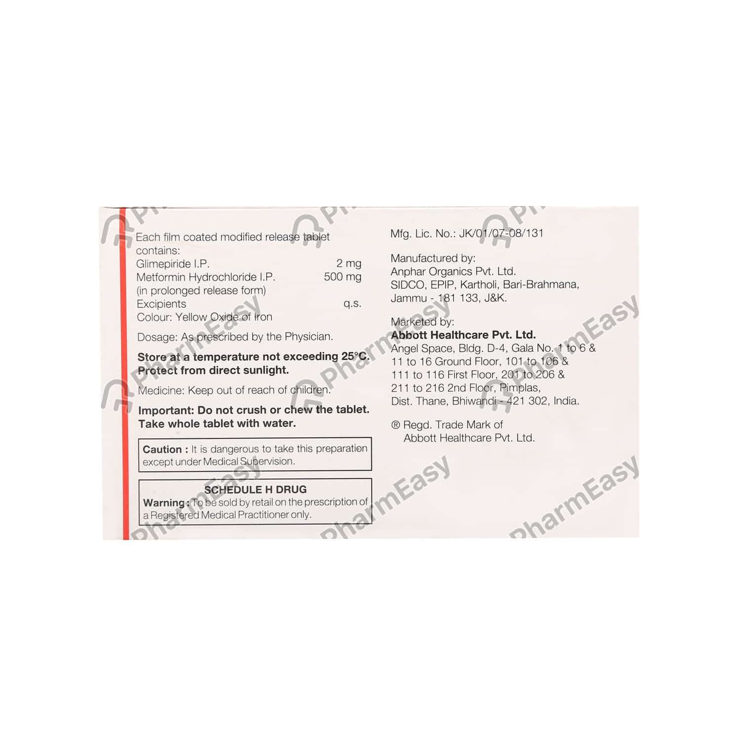 Gluformin G 2mg New Tab 15'S - Uses, Side Effects, Dosage, Composition ...