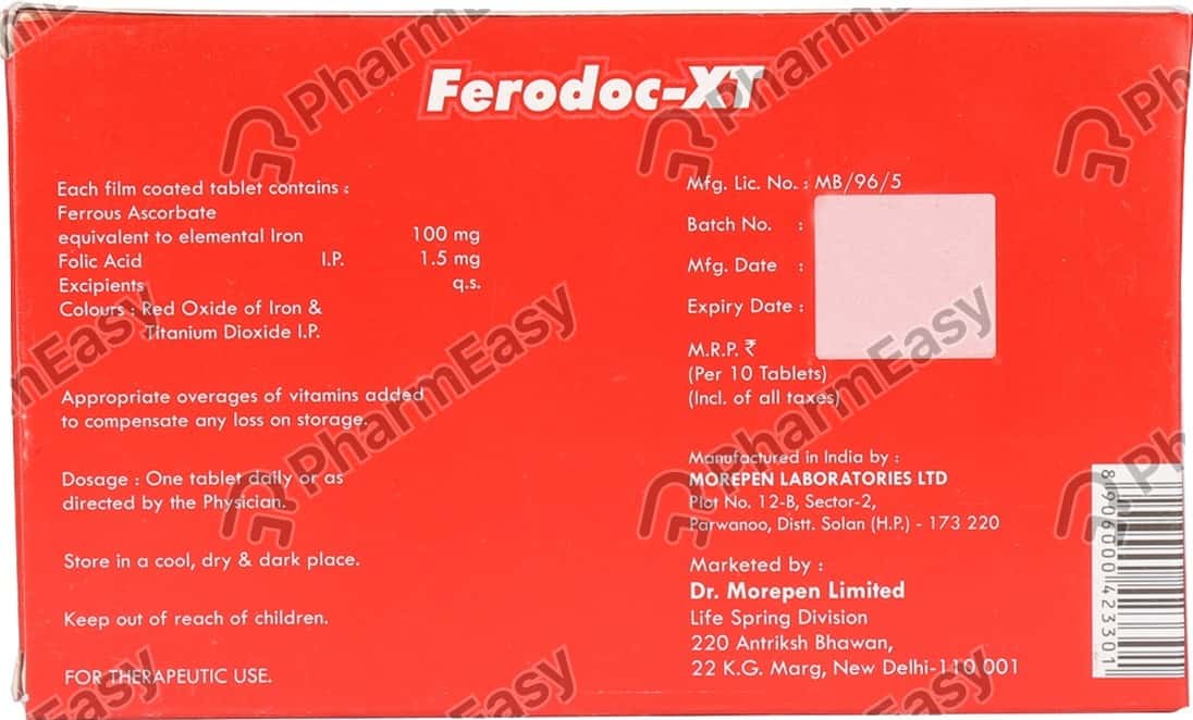 Ferodoc Xt Strip Of 10 Tablets: Uses, Side Effects, Price & Dosage ...