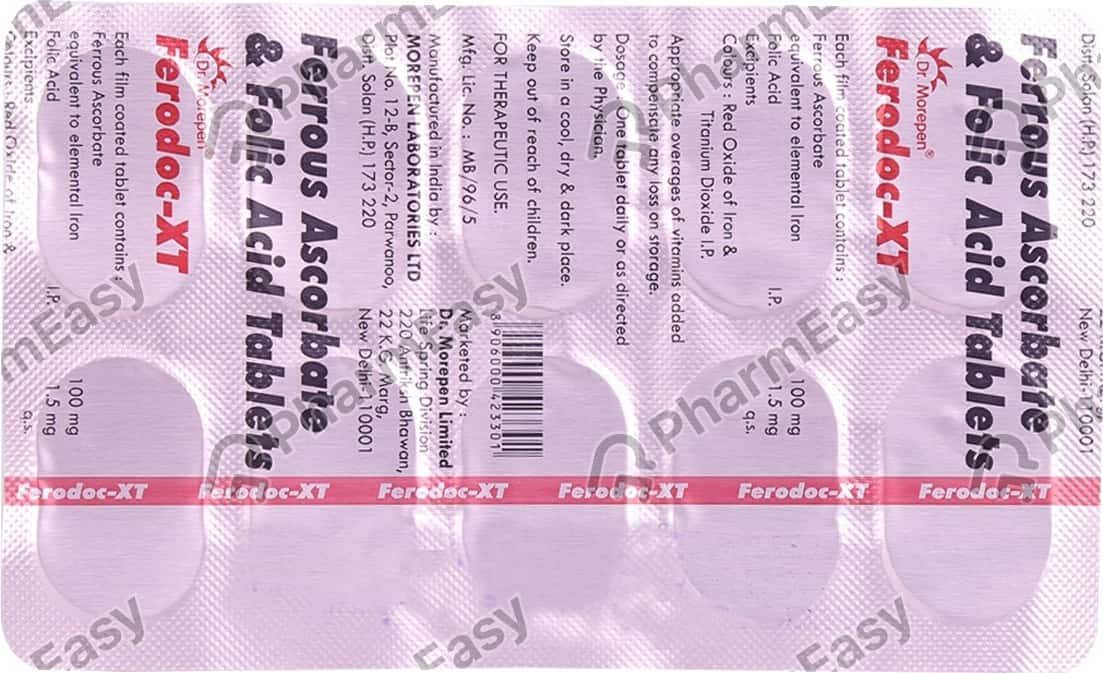 Ferodoc Xt Strip Of 10 Tablets: Uses, Side Effects, Price & Dosage ...