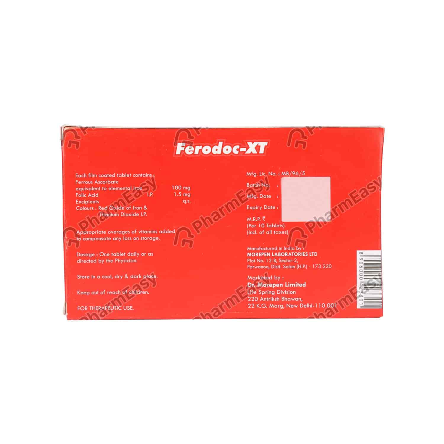 Ferodoc Xt Tab 10'S - Uses, Side Effects, Dosage, Composition & Price ...