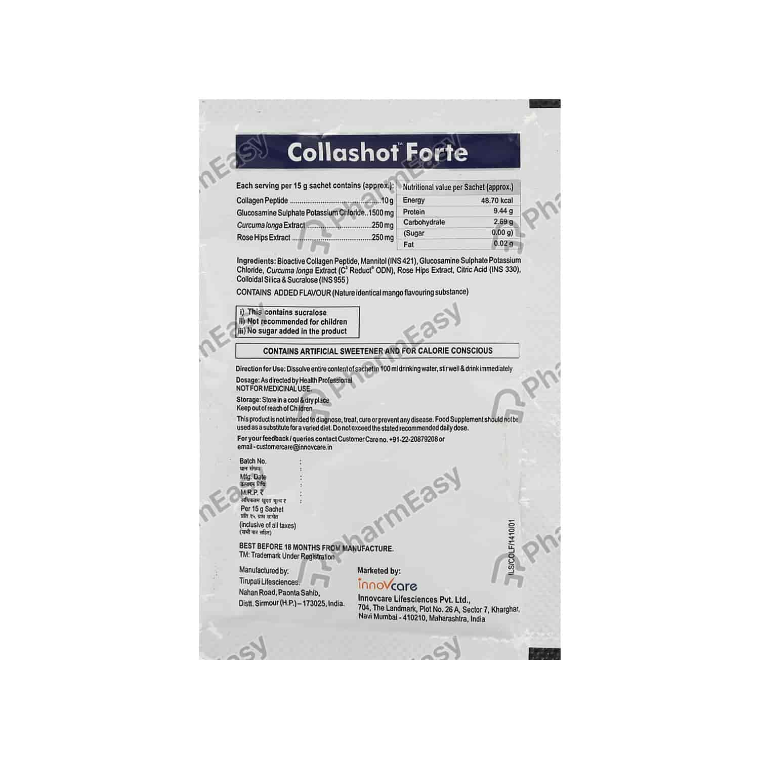 Buy Collashot Forte Sf Powder 15gm Online at Flat 18% OFF* | PharmEasy