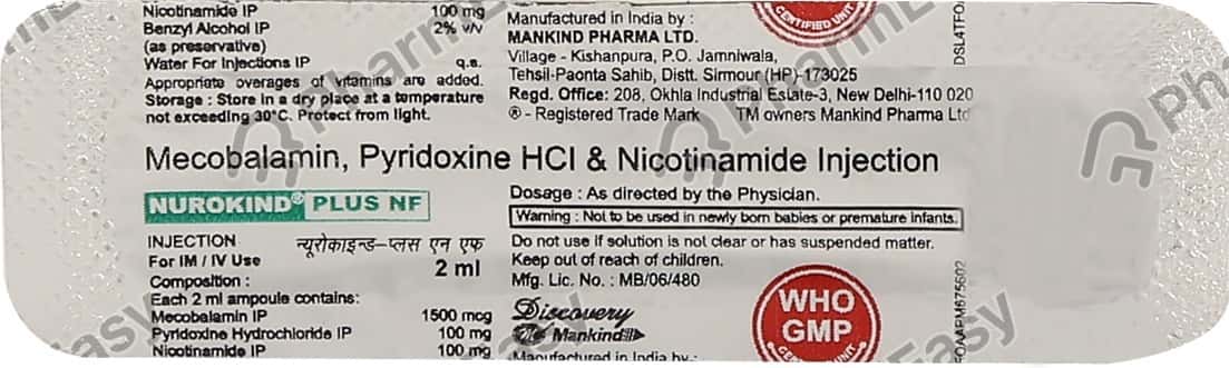 Nurokind Plus Nf Injection 2ml: Uses, Side Effects, Price, Dosage ...