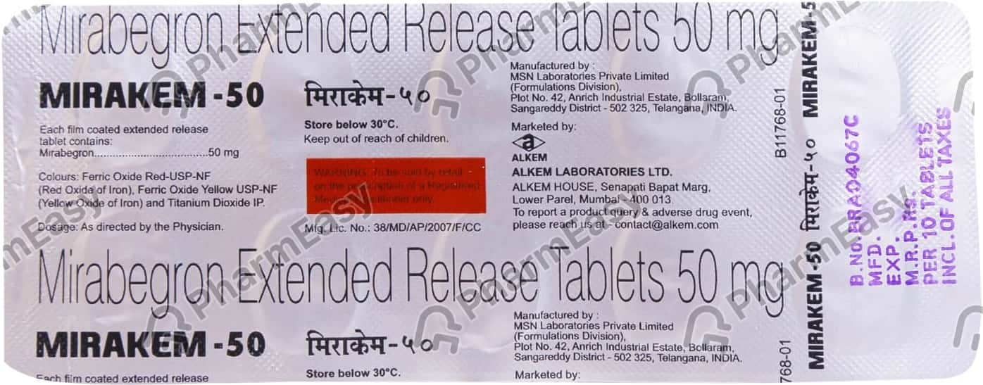 Mirakem 50 MG Tablet (10): Uses, Side Effects, Price & Dosage | PharmEasy