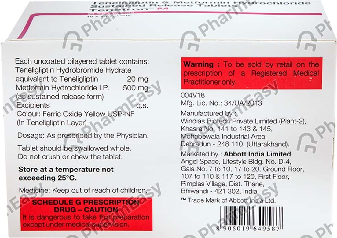 Tenefron M Strip Of 10 Tablets: Uses, Side Effects, Price & Dosage ...
