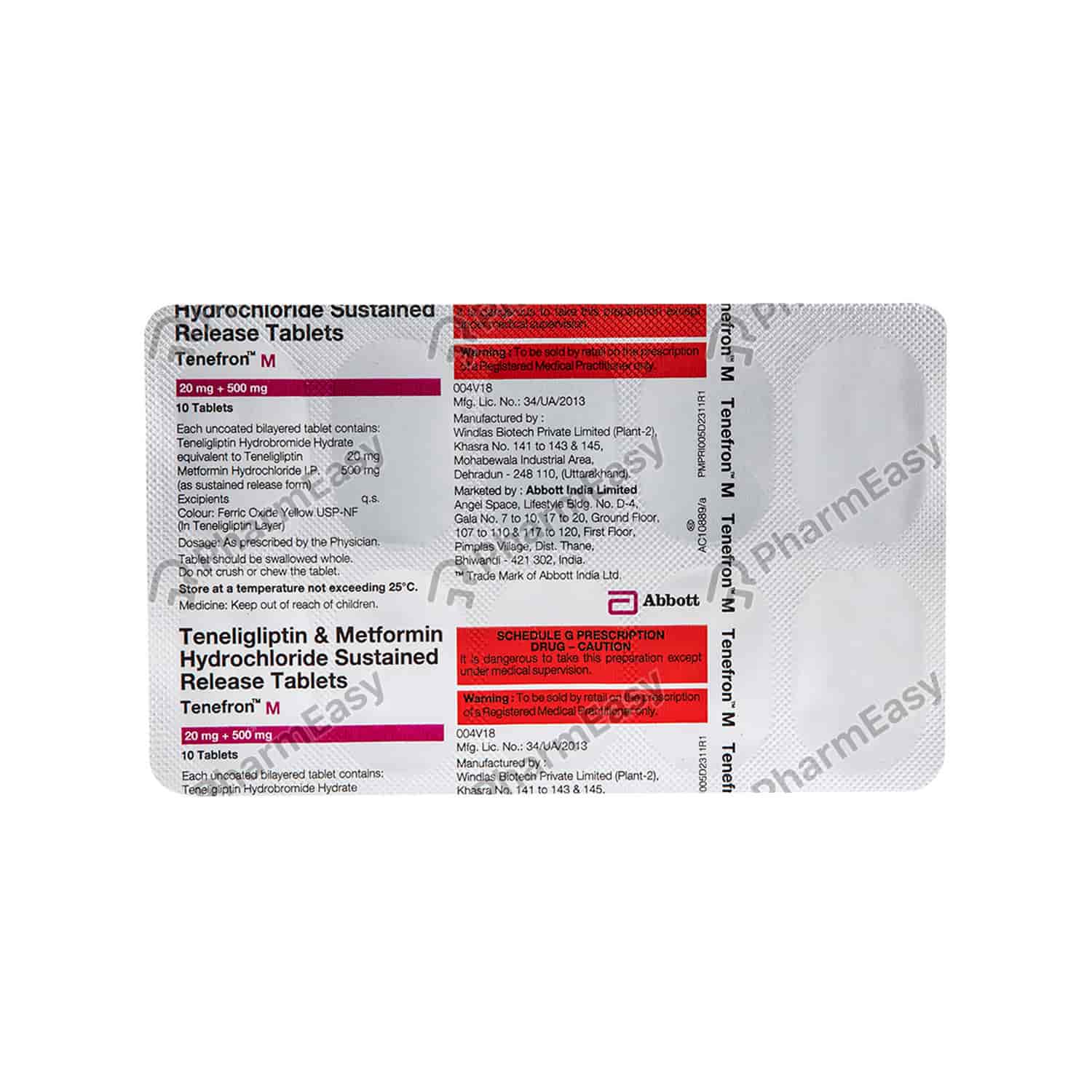 Buy Tenefron M Tab 10'S Online at Flat 18% OFF* | PharmEasy