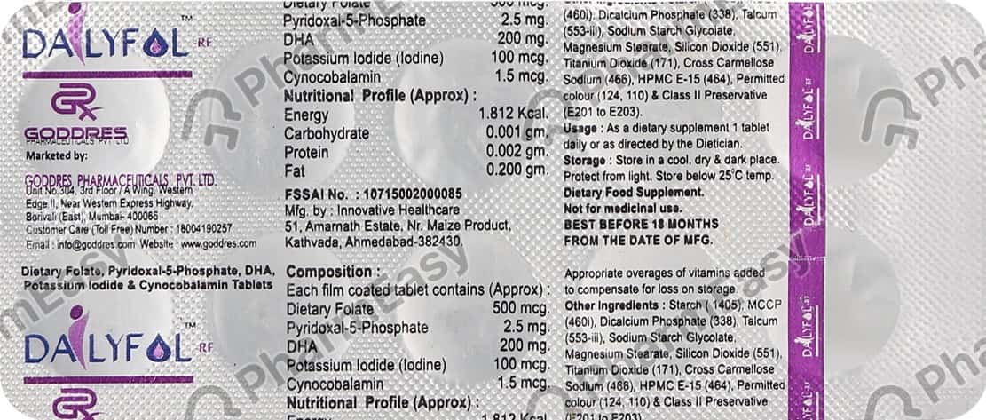 Buy Dailyfol Rf Strip Of 10 Tablets Online at Flat 15% OFF | PharmEasy