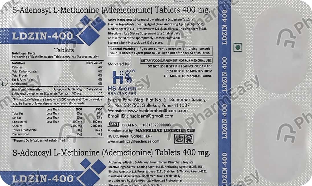 Ldzin 400 MG Tablet (10): Uses, Side Effects, Price & Dosage | PharmEasy