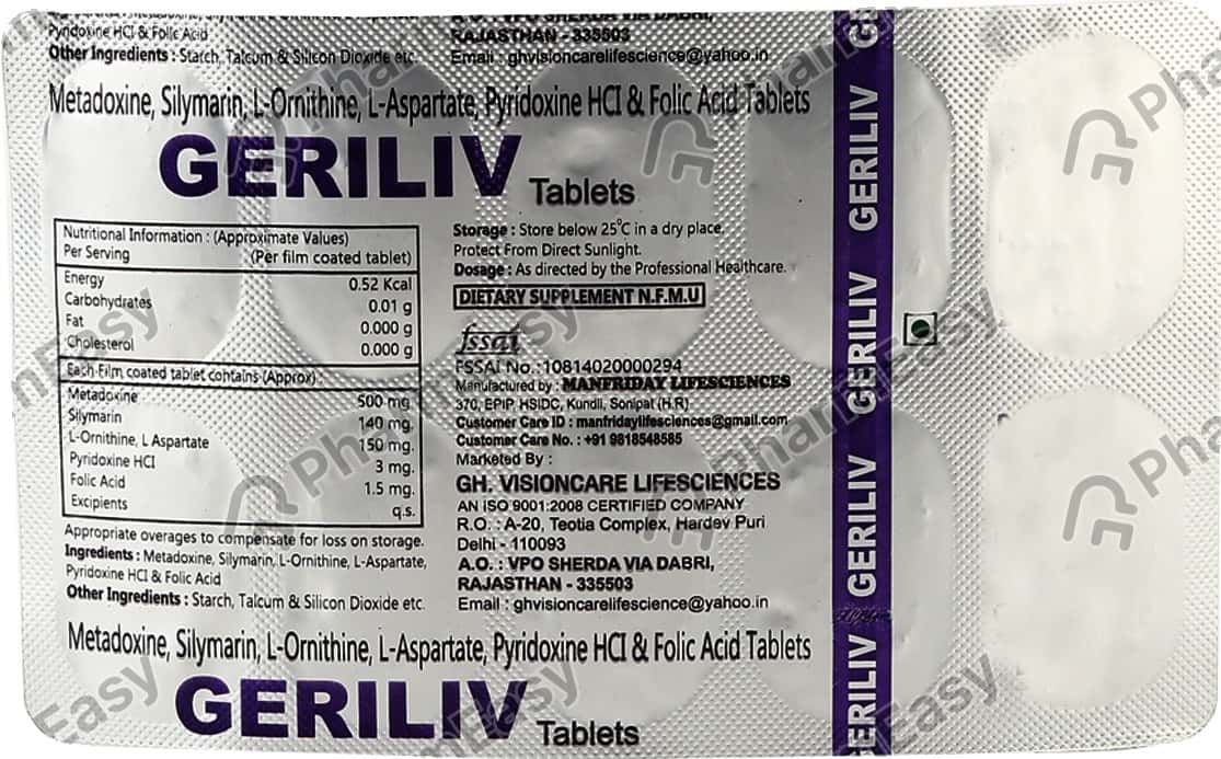 Buy Geriliv Strip Of 10 Tablets Online at Flat 15% OFF | PharmEasy