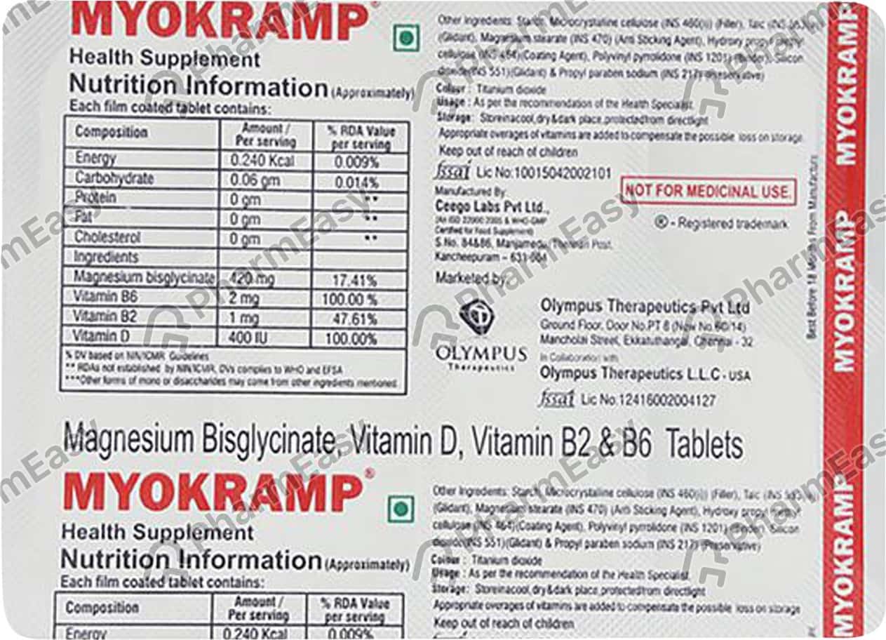 Myokramp Strip Of 10 Tablets: Uses, Side Effects, Price & Dosage ...