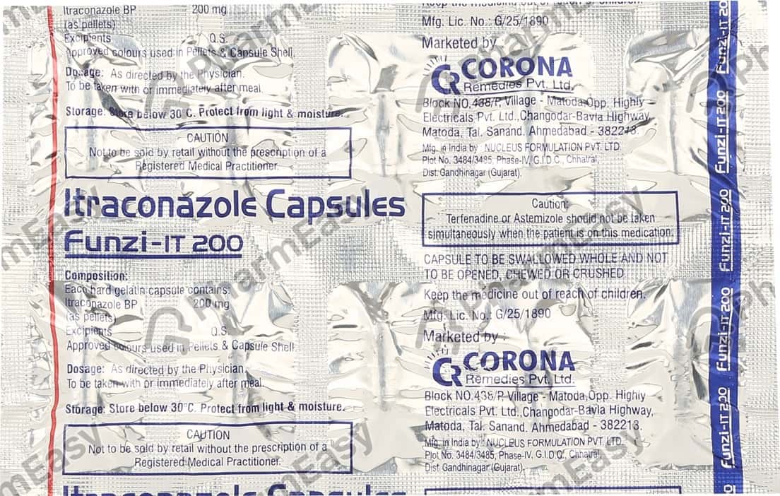 Funzi It 200 MG Capsule (10): Uses, Side Effects, Price & Dosage ...