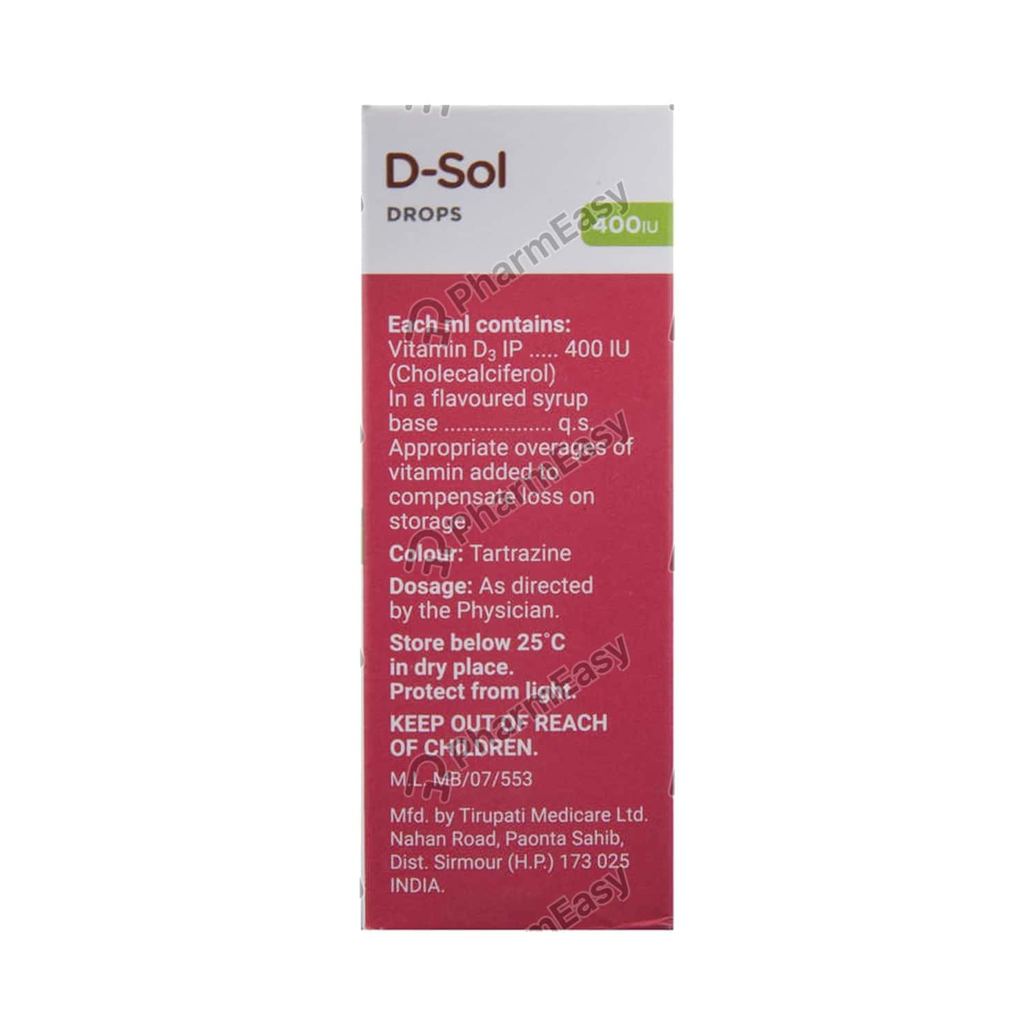 D Sol 400 IU Oral Drop (30) - Uses, Side Effects, Dosage, Composition ...