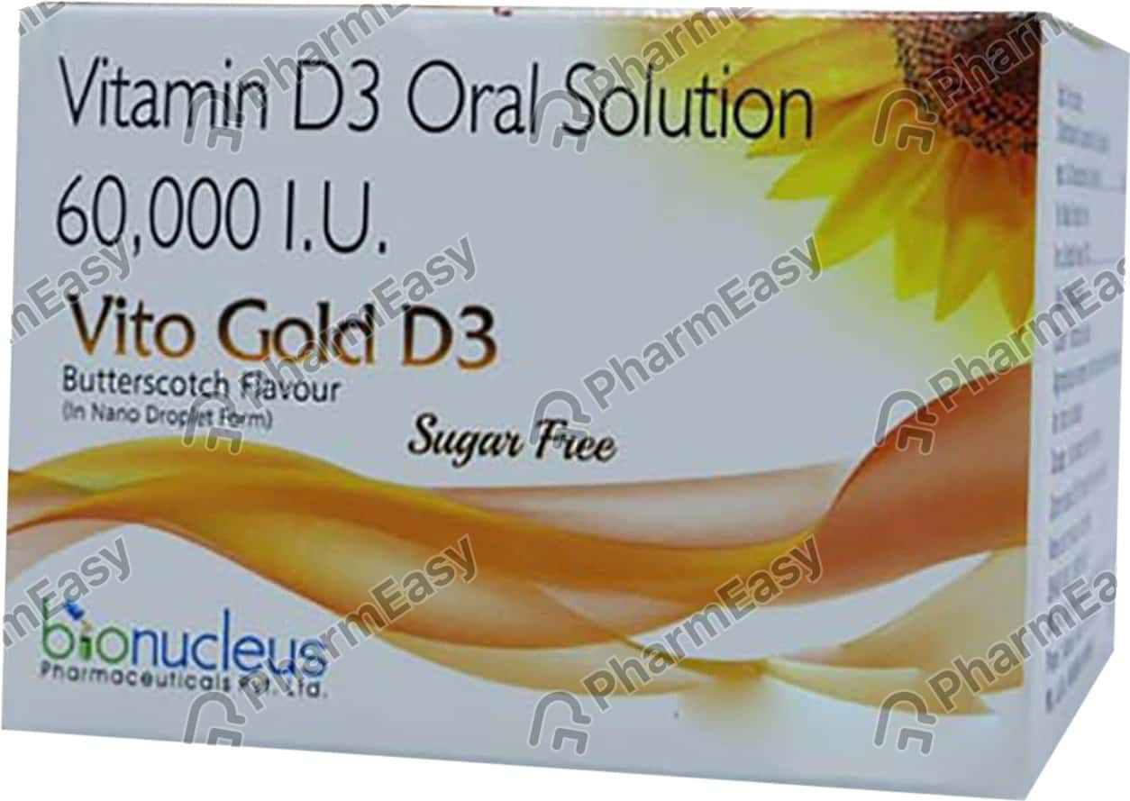 Vito Gold D3 60000 IU Oral Solution (5): Uses, Side Effects, Price ...