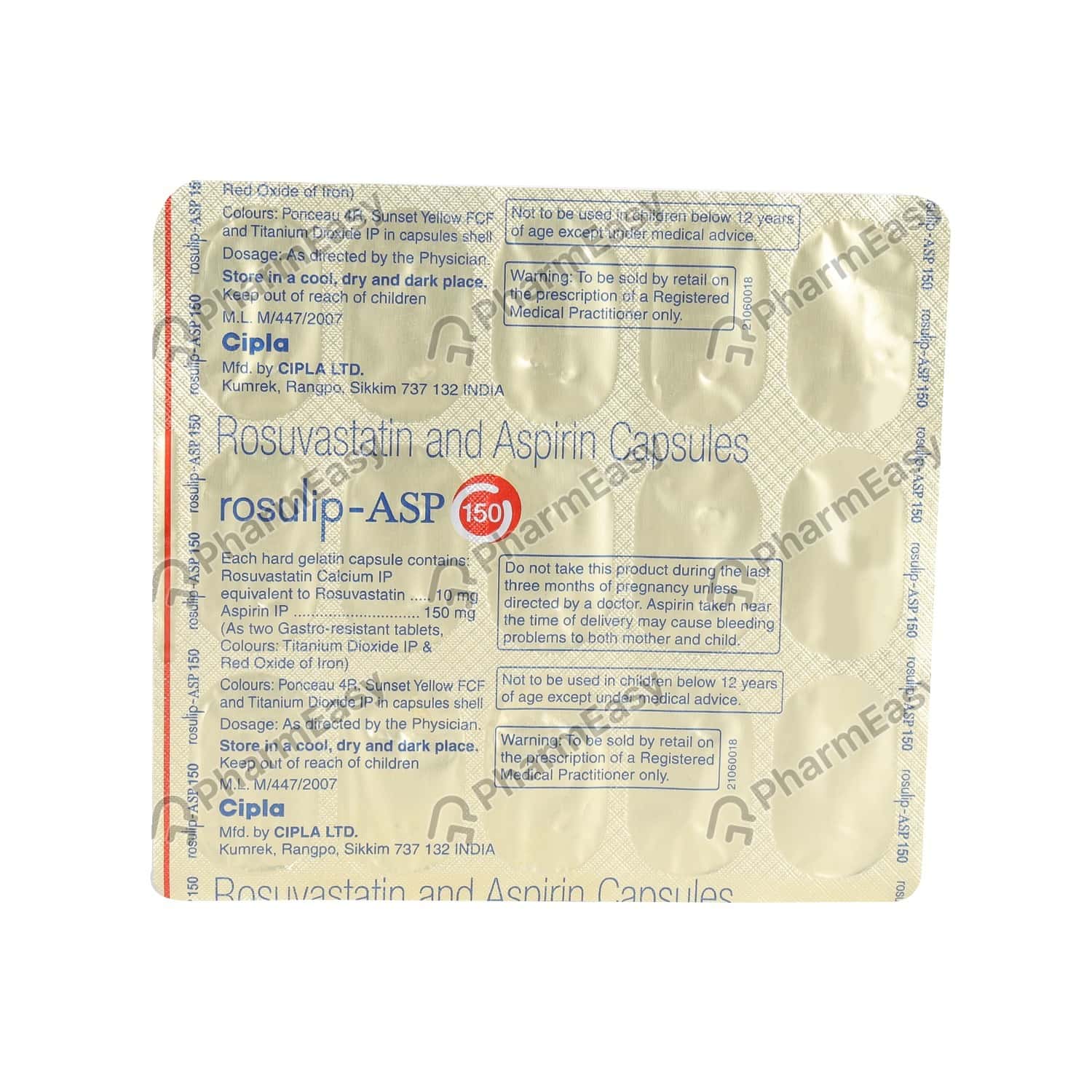 Buy Rosulip Asp 10/150mg Strip Of 15 Capsules Online at Flat 18% OFF ...