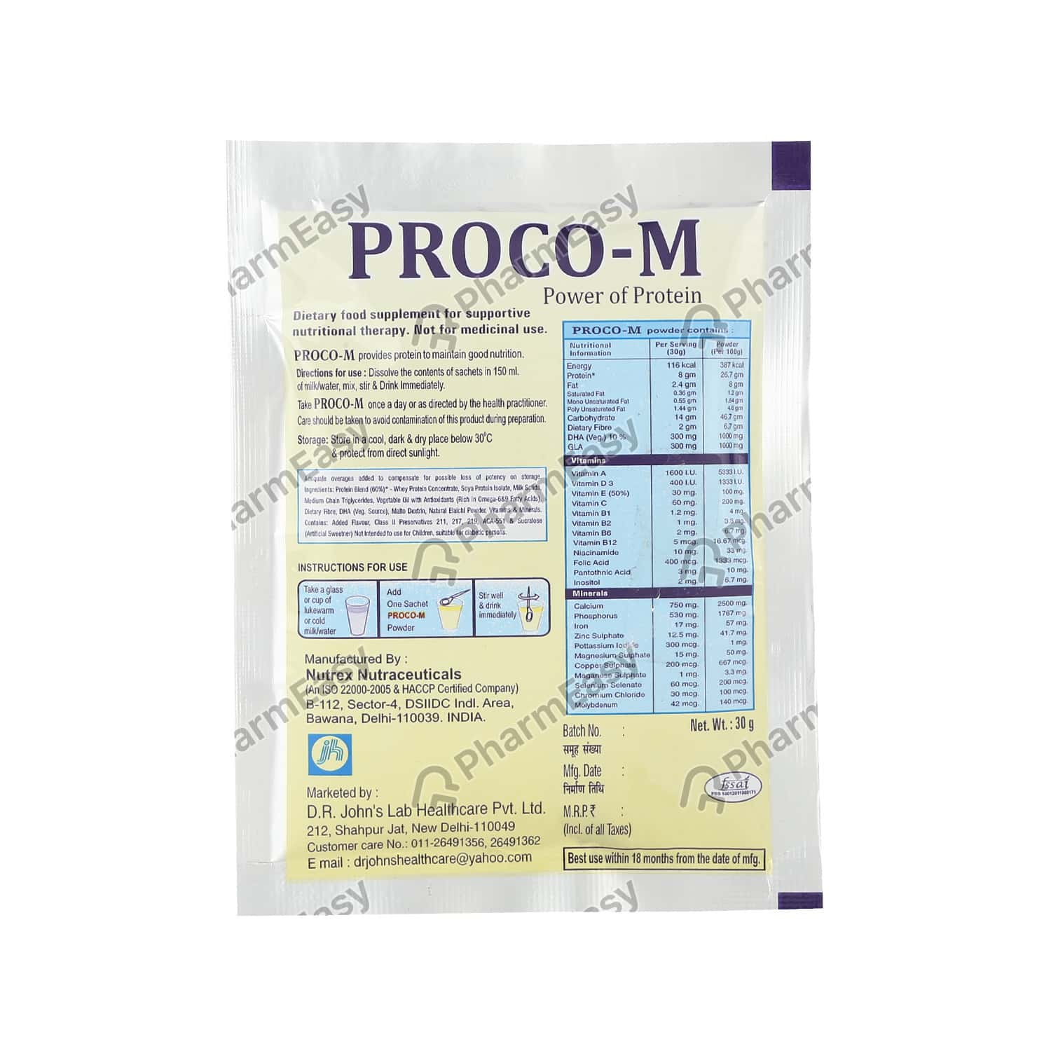Buy Proco M Oral Powder (30) Online at Flat 18% OFF* | PharmEasy