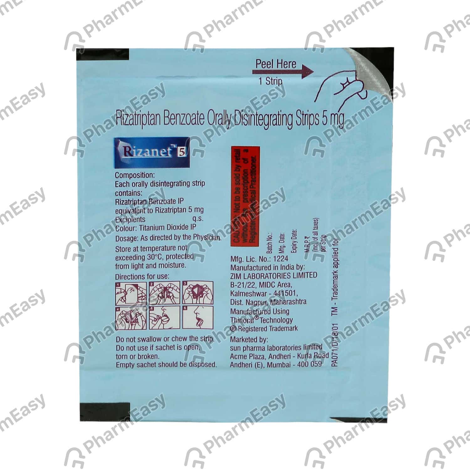Buy Rizanet 5 MG Orally Disintegrating Strip (1) Online at Flat 15% OFF ...