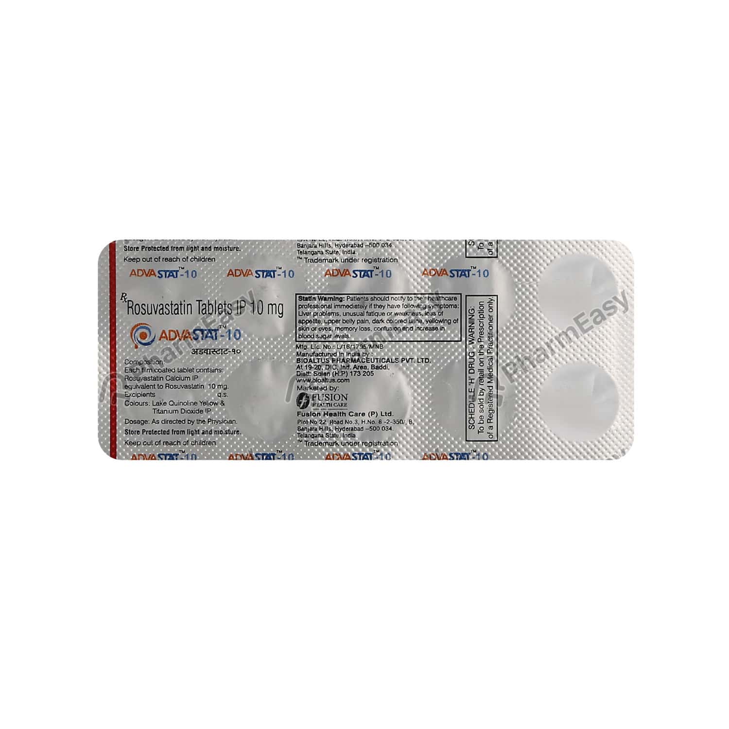 Advastat 10 MG Tablet (10) - Uses, Side Effects, Dosage, Composition ...