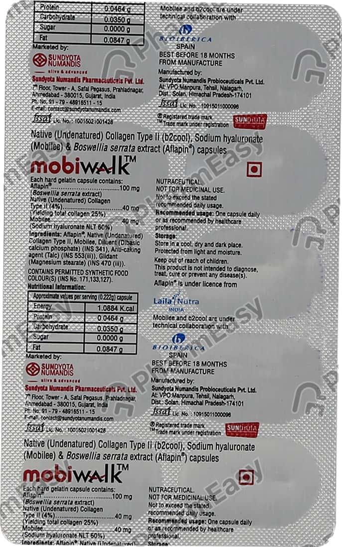 Buy Mobiwalk Strip Of 10 Capsules Online at Flat 15% OFF | PharmEasy
