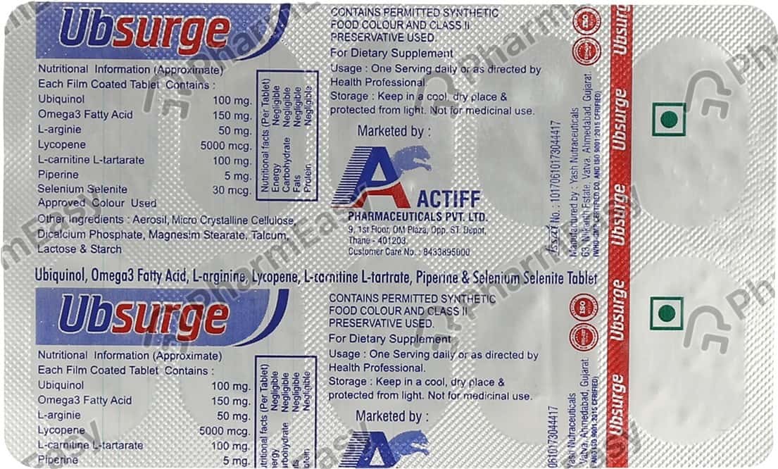 Buy Ubsurge Strip Of 10 Tablets Online at Flat 15% OFF | PharmEasy