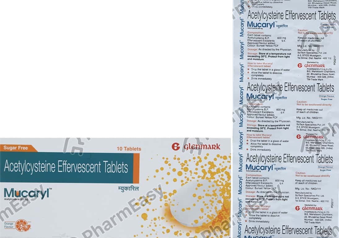 Mucaryl 600 MG Tablet (10): Uses, Side Effects, Price, Dosage ...