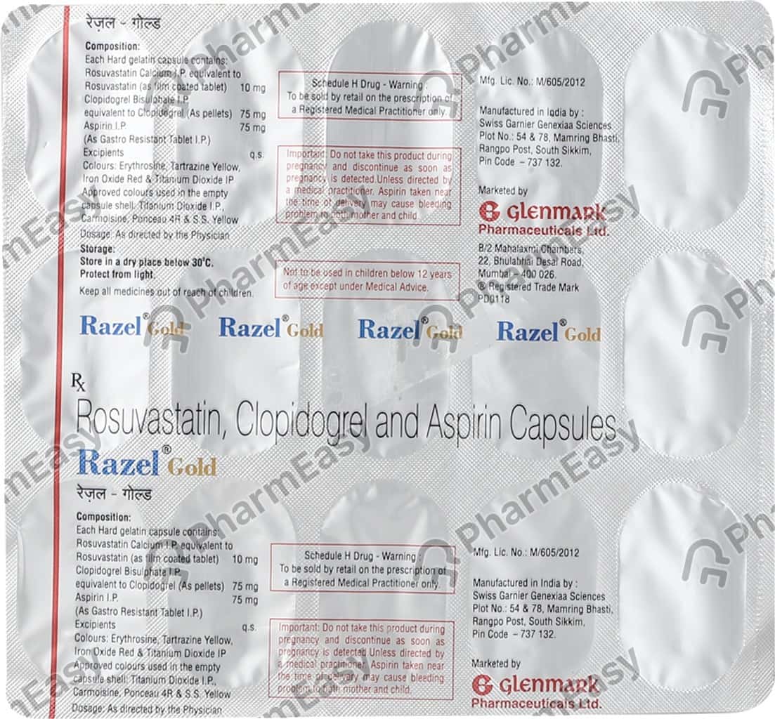 Razel Gold 10/75/75mg Strip Of 15 Capsules: Uses, Side Effects, Price ...