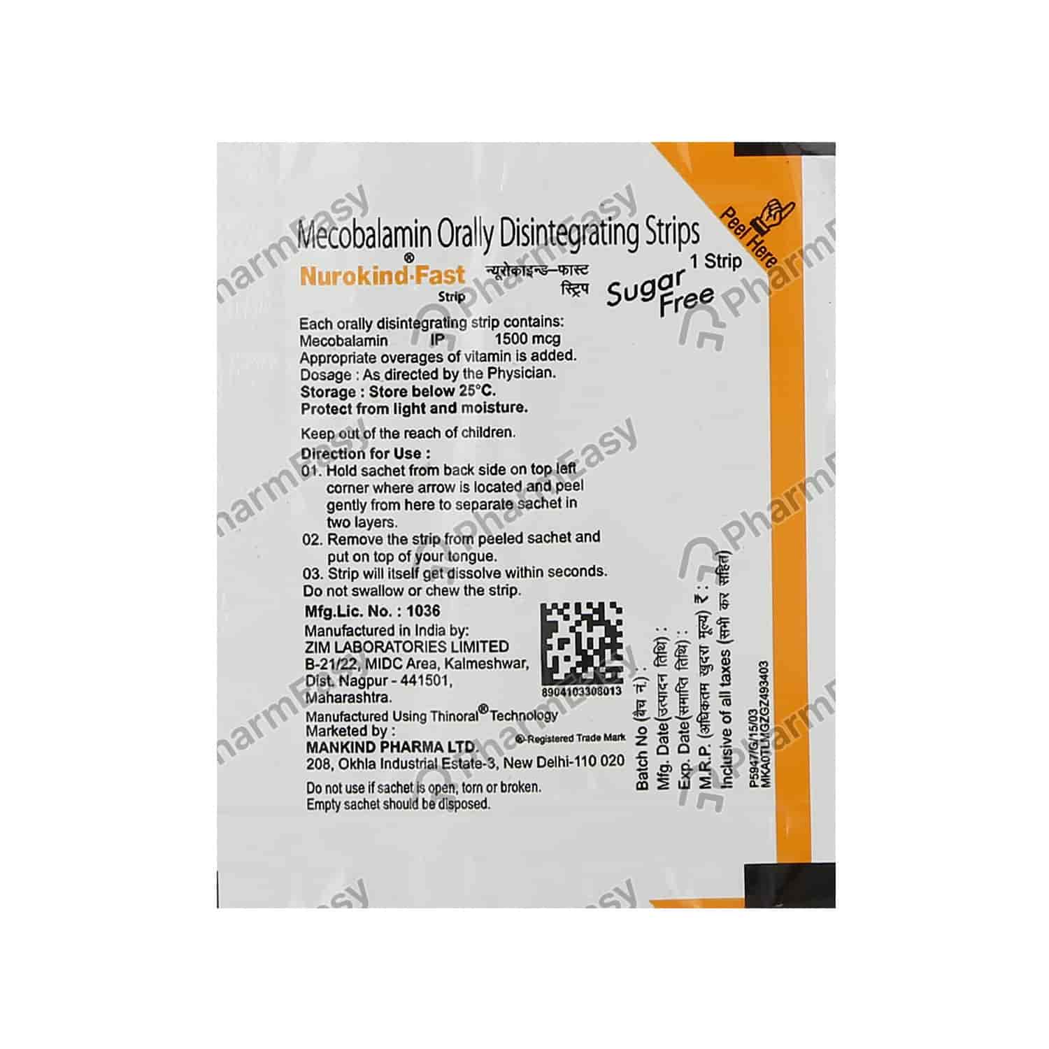 Buy Nurokind Fast Sf Oral Strip 1'S Online at Flat 18% OFF* | PharmEasy