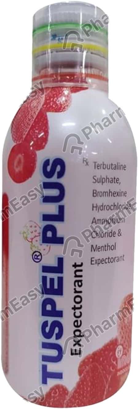 Tuspel Plus Strawberry Flavour Bottle Of 100ml Expectorant: Uses, Side ...