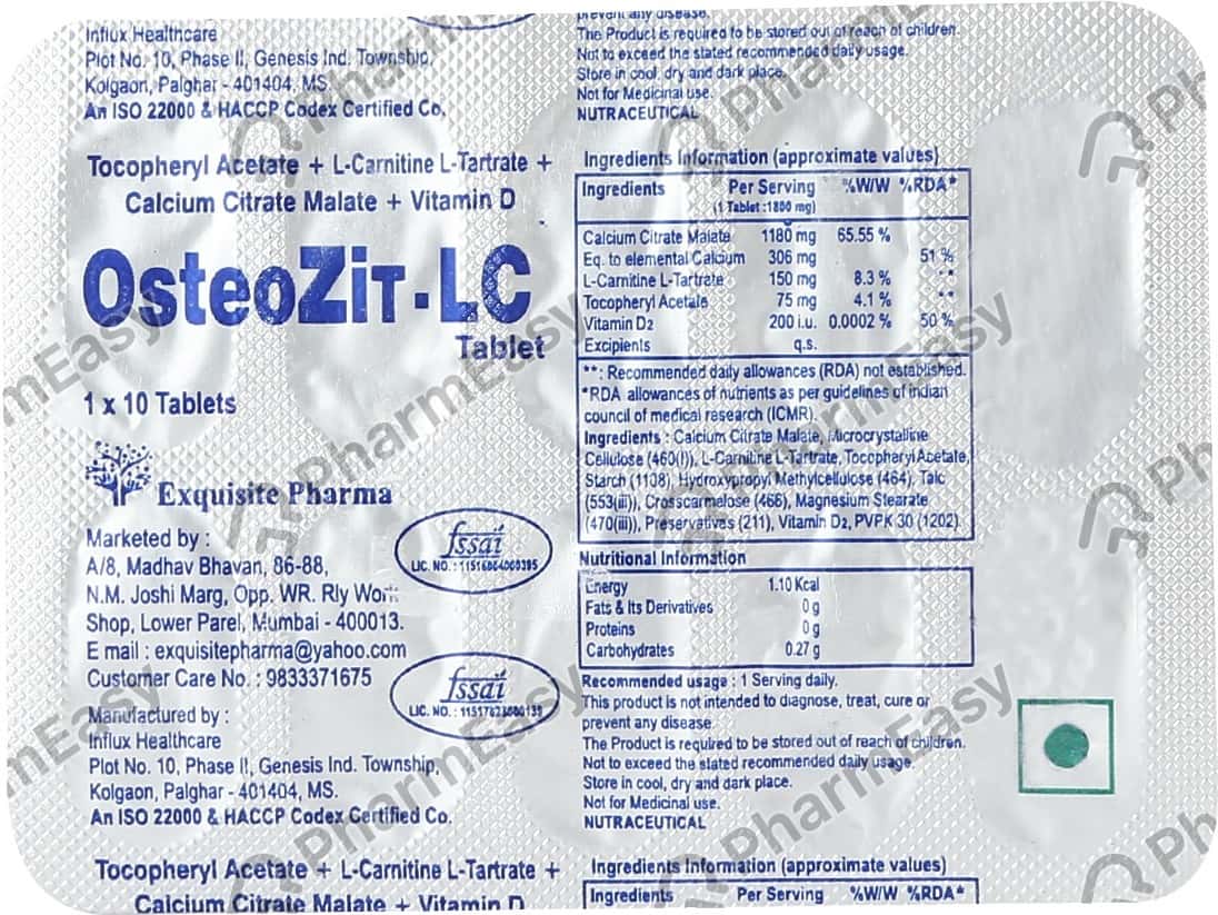 Buy Osteozit Lc Tablet (10) Online at Flat 15% OFF | PharmEasy