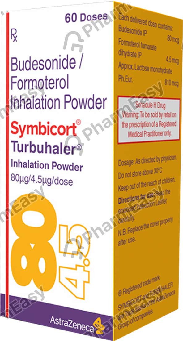 Symbicort 80/4.5mcg Box Of 60 Metered Dose Turbuhaler: Uses, Side ...