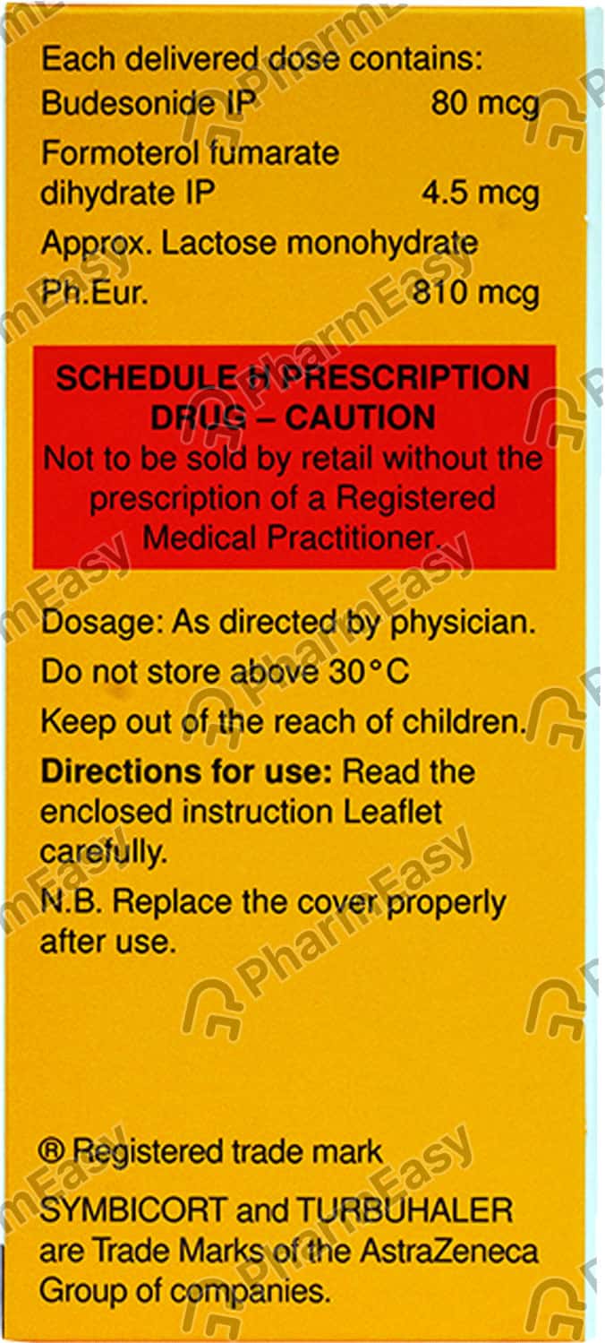 Symbicort 80/4.5mcg Box Of 60 Metered Dose Turbuhaler: Uses, Side ...