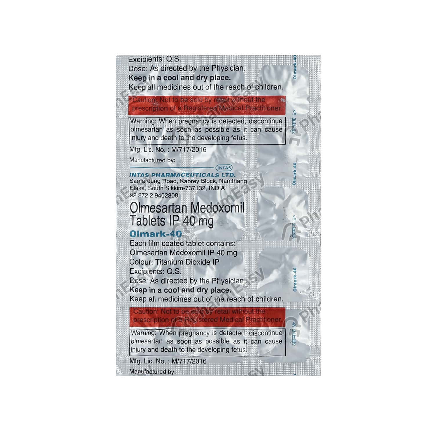 Buy Olmark 40 MG Tablet (15) Online at Flat 18% OFF* | PharmEasy