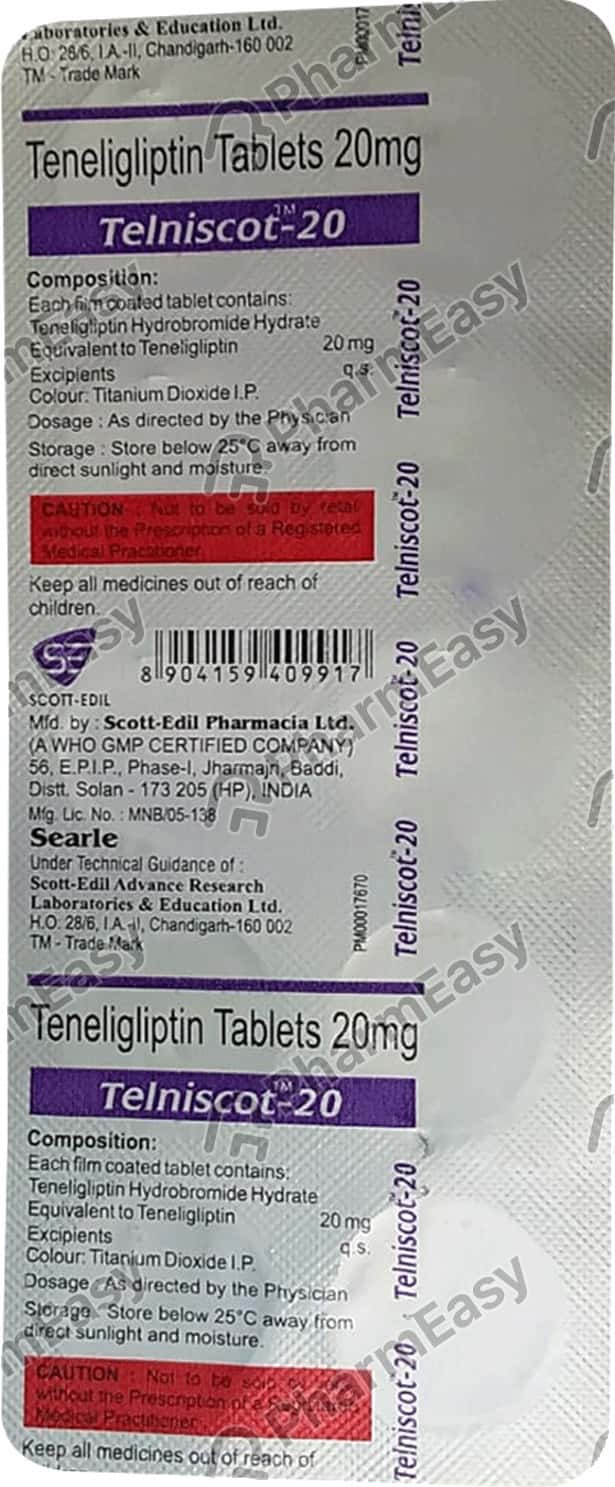 Telniscot 20 MG Tablet (10): Uses, Side Effects, Price & Dosage | PharmEasy