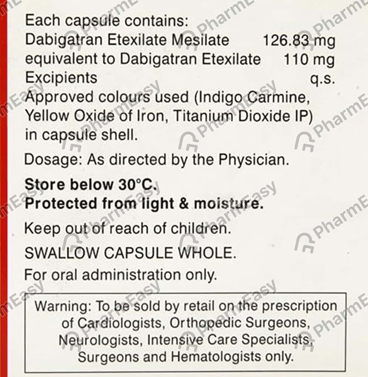 Dabxiga 110 MG Capsule (10): Uses, Side Effects, Price & Dosage | PharmEasy
