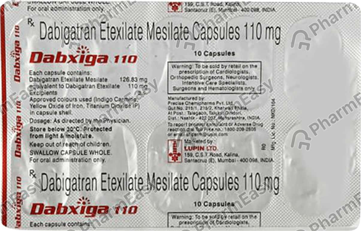 Dabxiga 110 MG Capsule (10): Uses, Side Effects, Price & Dosage | PharmEasy