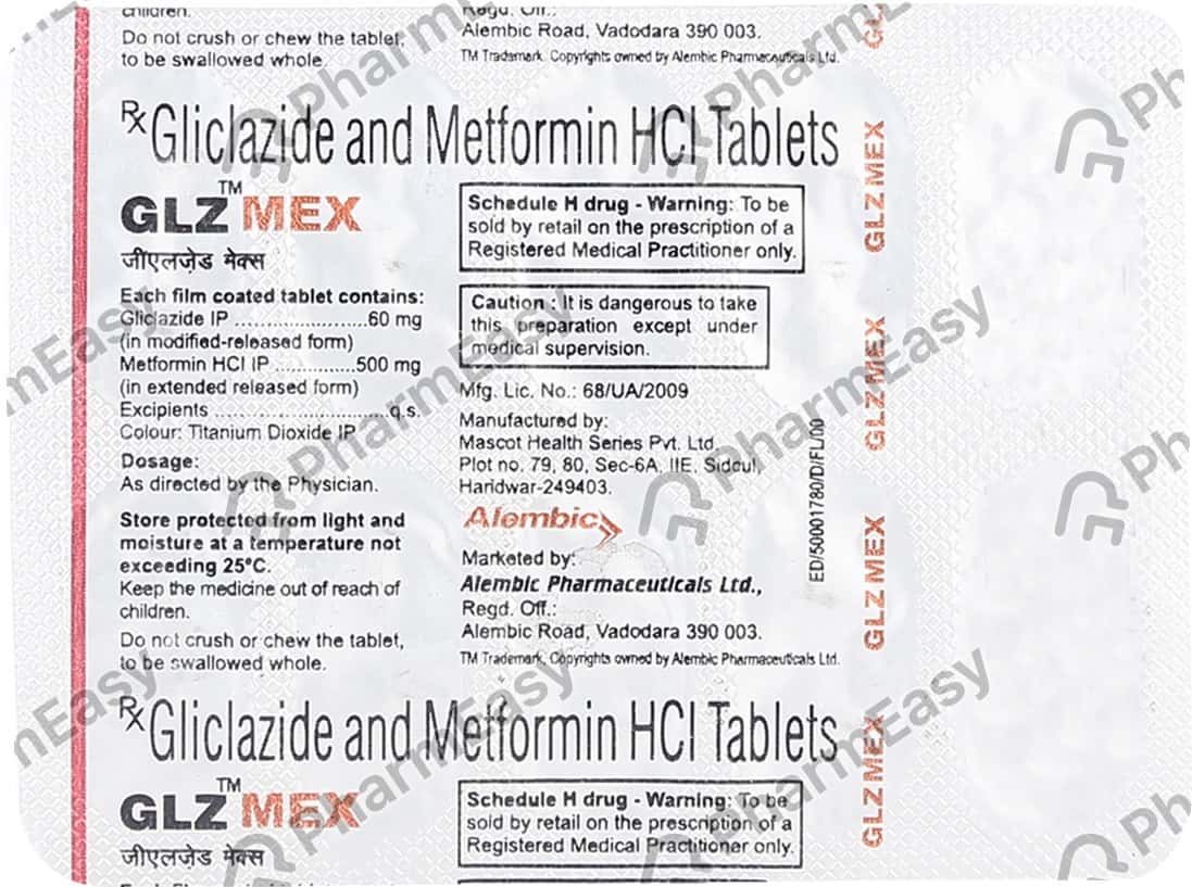 Glz Mex Strip Of 10 Tablets: Uses, Side Effects, Price & Dosage | PharmEasy