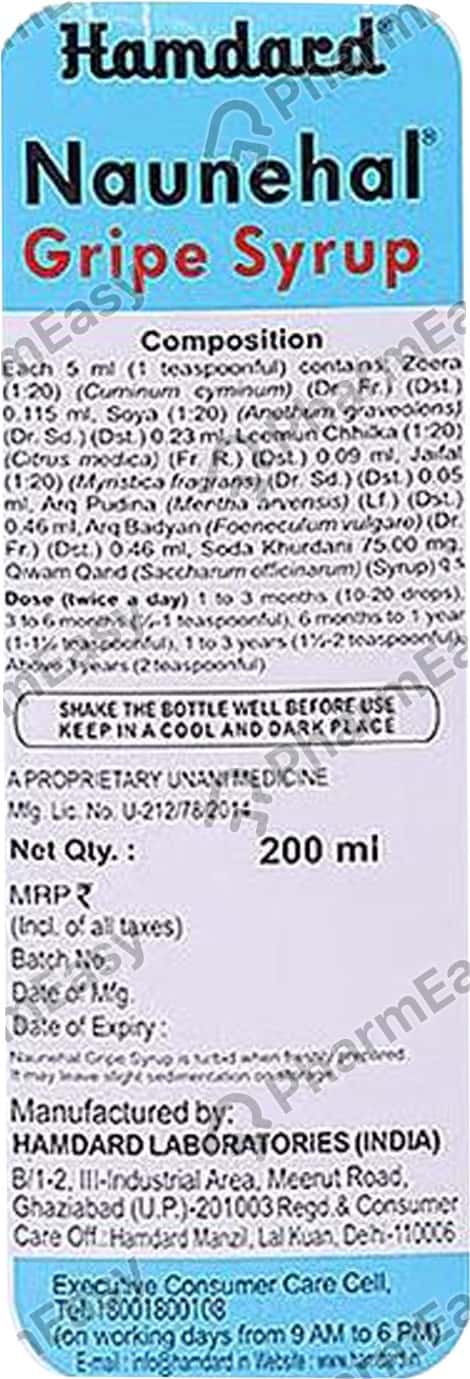 Buy NAUNEHAL GRIPE BOTTLE OF 200ML SYRUP Online & Get Upto 60% OFF at ...