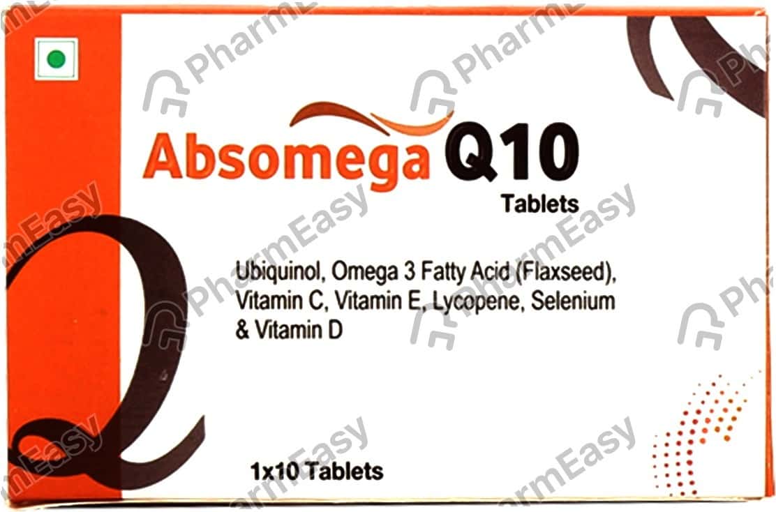 Buy Absomega Q10 Strip Of 10 Tablets Online & Save Up to 24% at PharmEasy