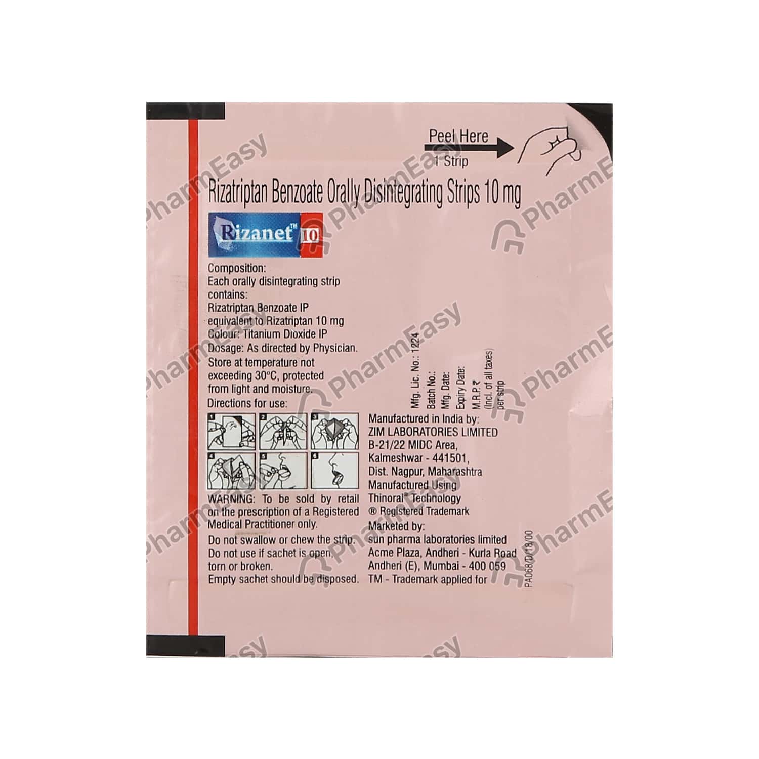 Buy Rizanet 10 MG Orally Disintegrating Strip (1) Online at Flat 18% ...